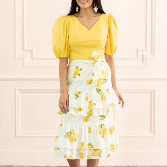 Rachel Parcell | Skirts | Rachel Parcell Summer White Yellow Green ...